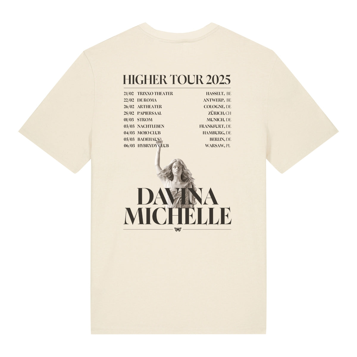 Higher tour 2025 tee off white – Davina Michelle
